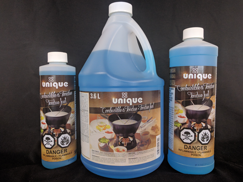 Unique, combustible à fondue